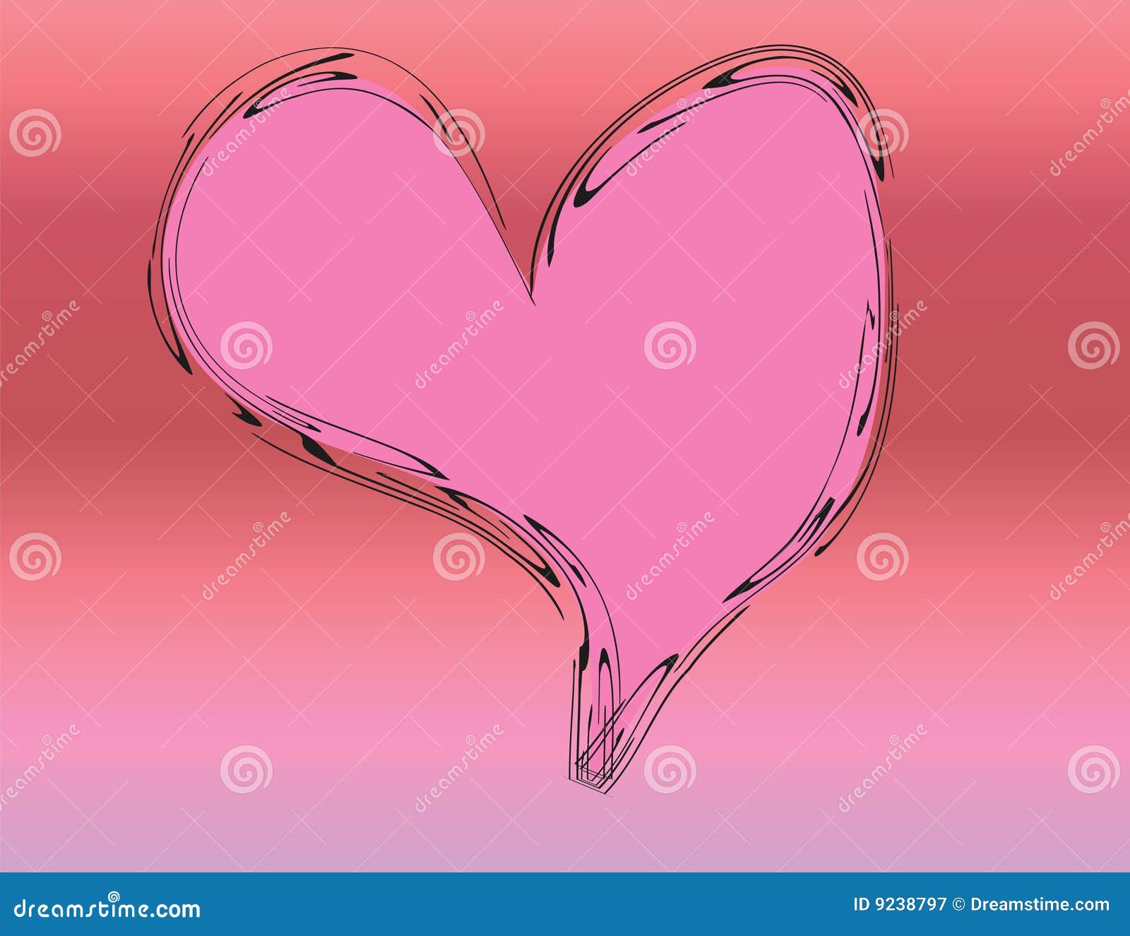 Hand-Drawn Cartoon Heart stock vector. Illustration of valentine - 9238797