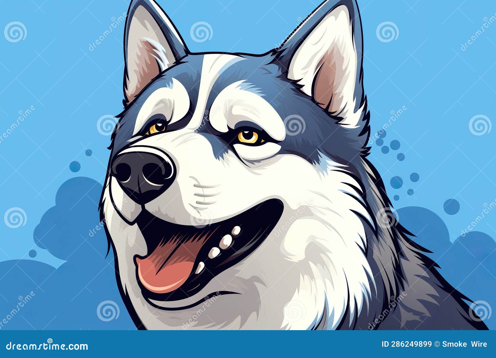 Hand Drawn Cartoon Husky Illustration Ai Generated Stock Illustration ...