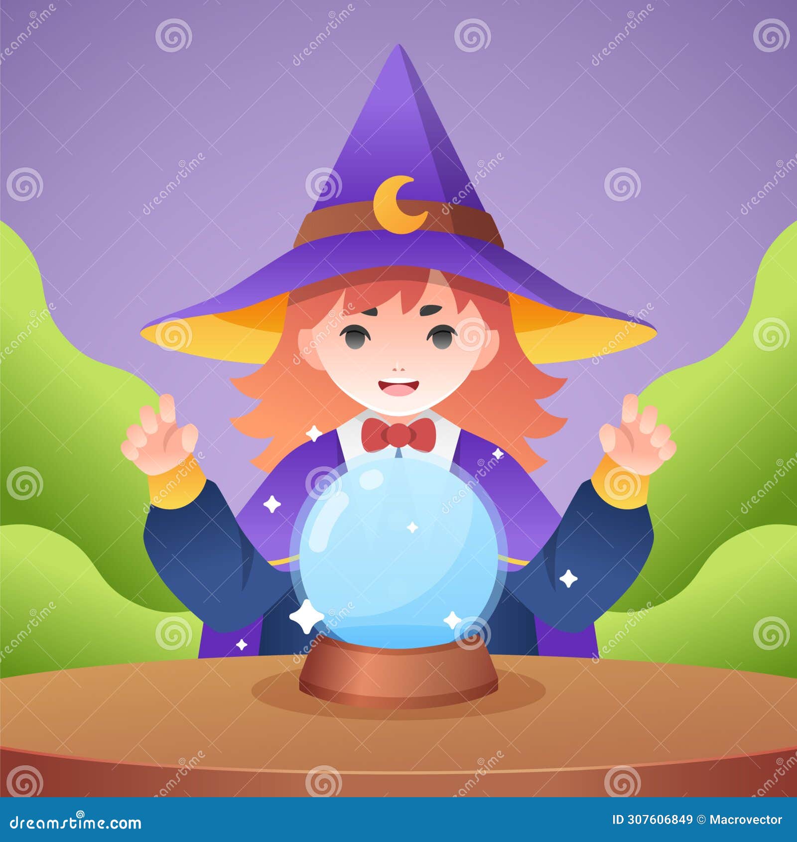 Hand Drawn Cartoon Magic and Witchcraft Composition Stock Illustration ...