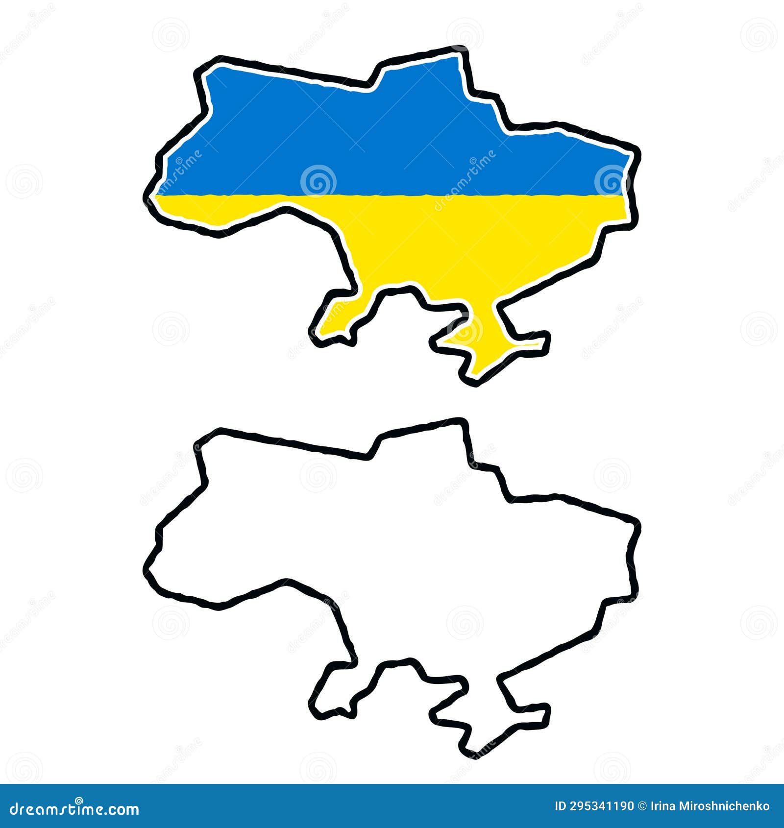 Hand Drawn Cartoon Map of Ukraine Outline Stock Vector - Illustration ...