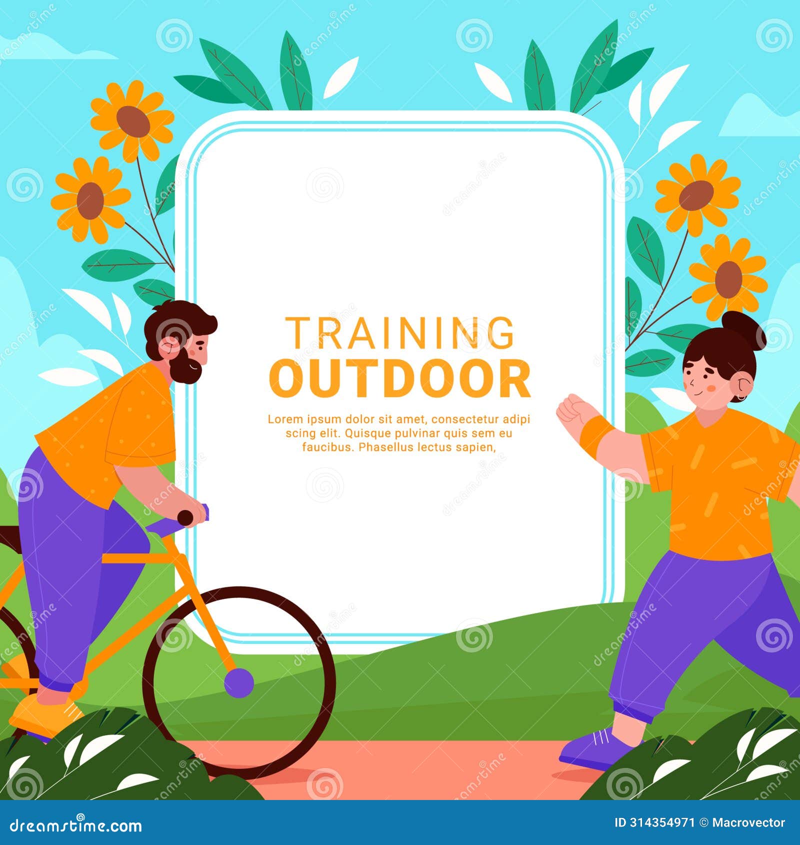 Hand Drawn Cartoon Outdoor Training Frame Stock Image - Image of street ...