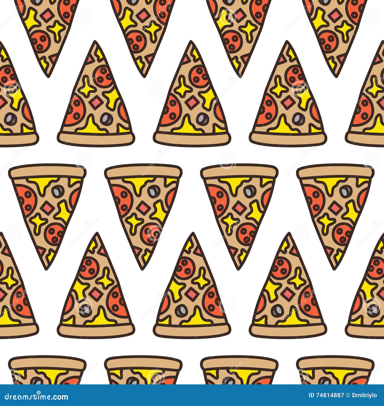 Hand Drawn Cartoon Pizza Slice Seamless Vector Pattern Stock Vector ... Hand Drawn Cartoon Pizza Slice Seamless Vector Pattern Stock Vector ...