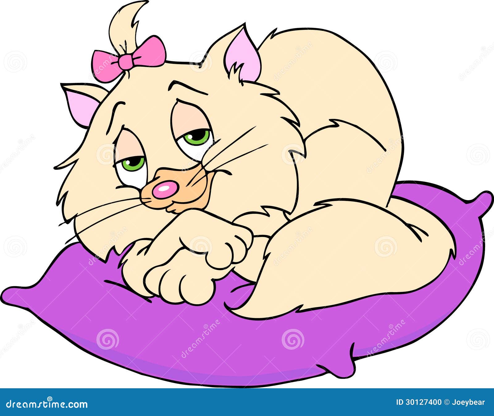 Pampered Fluffy Cat stock vector. Illustration of curled - 30127400