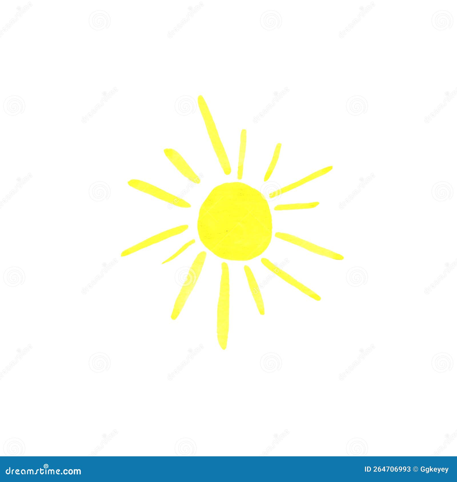 Hand Drawn Cartoon Sun on a White Background Stock Illustration ...