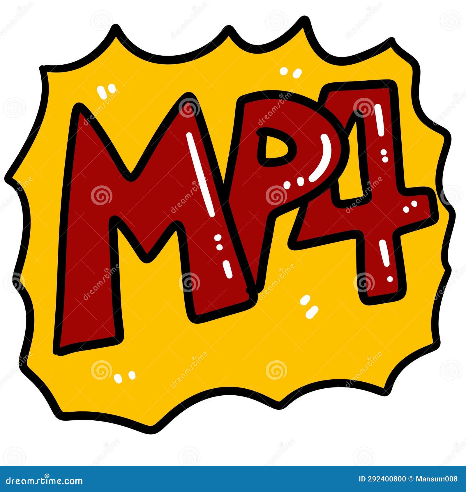Hand Drawn Cartoon Text MP4 Stock Illustration - Illustration of ...