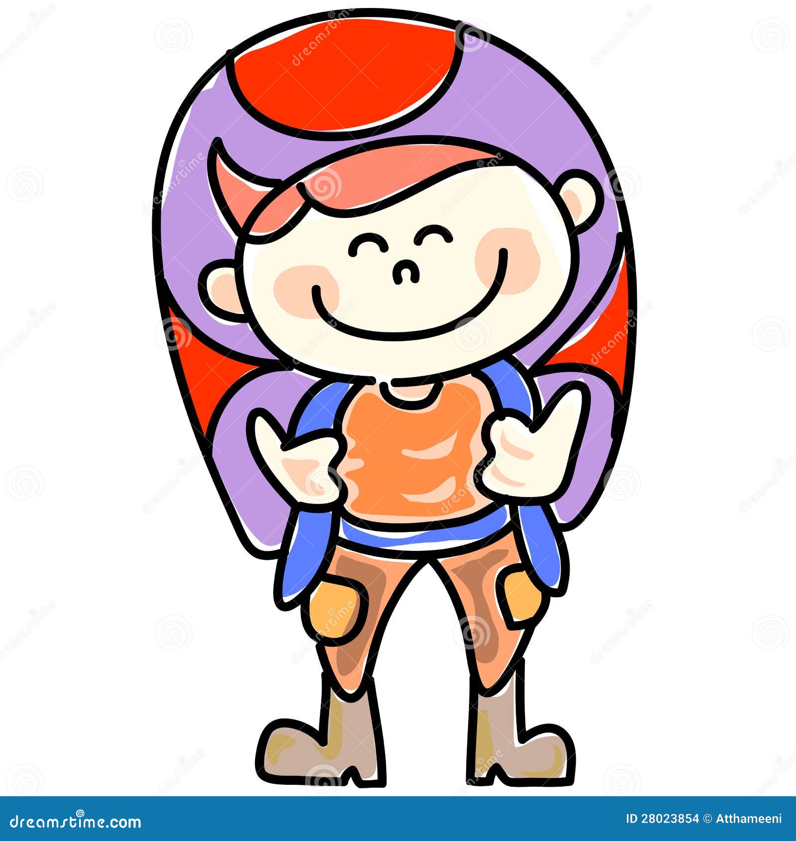 Hand-drawn Cartoon Traveller Stock Illustration - Illustration of ...