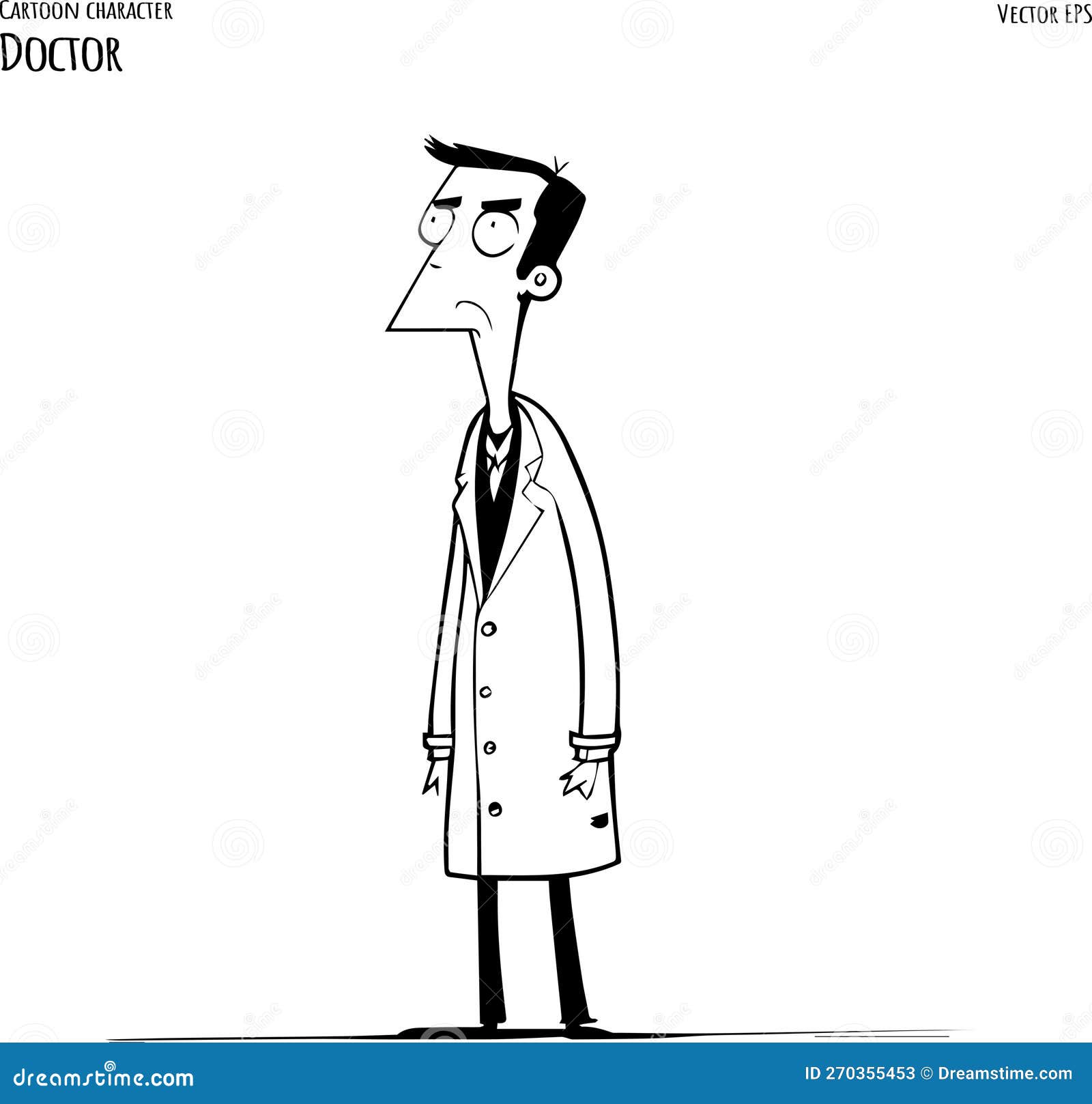 Hand Drawn Cartoon Vector Illustration of Doctor. Stock Vector ...