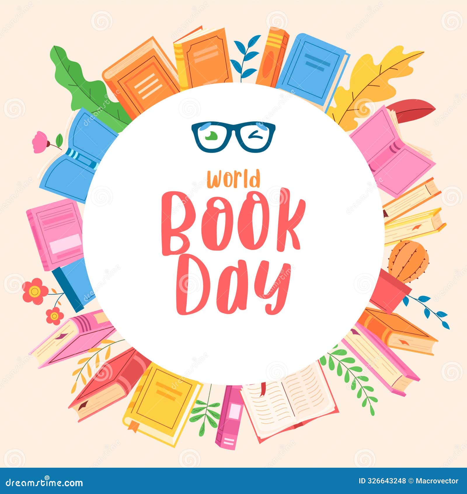 Hand Drawn Cartoon World Book Day Frame Stock Illustration ...