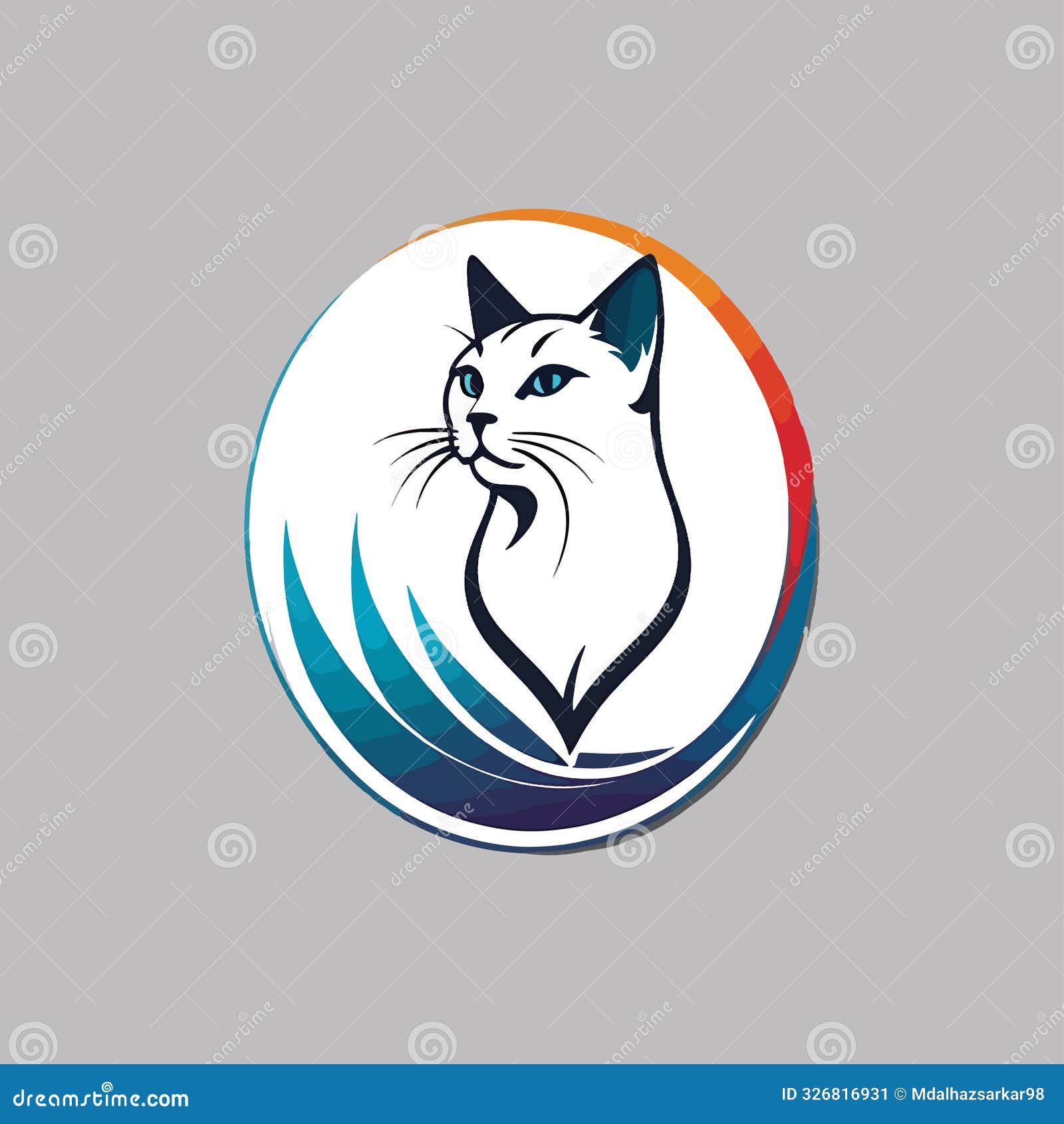 Hand drawn cat mascot logo stock vector. Illustration of drawn - 326816931