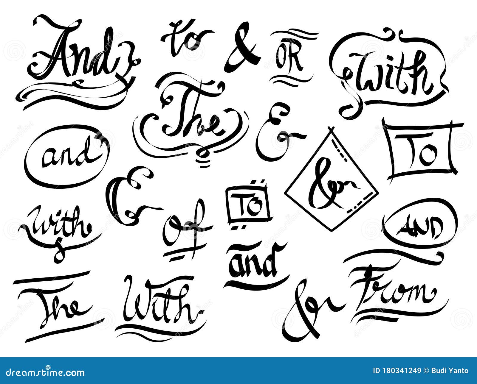 Hand Drawn Catchwords and Ampersands Stock Vector - Illustration of ...