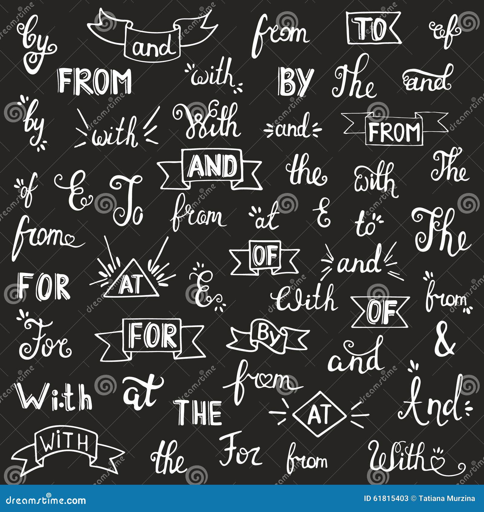 Hand Drawn Catchwords and Ampersands. Stock Illustration - Illustration ...