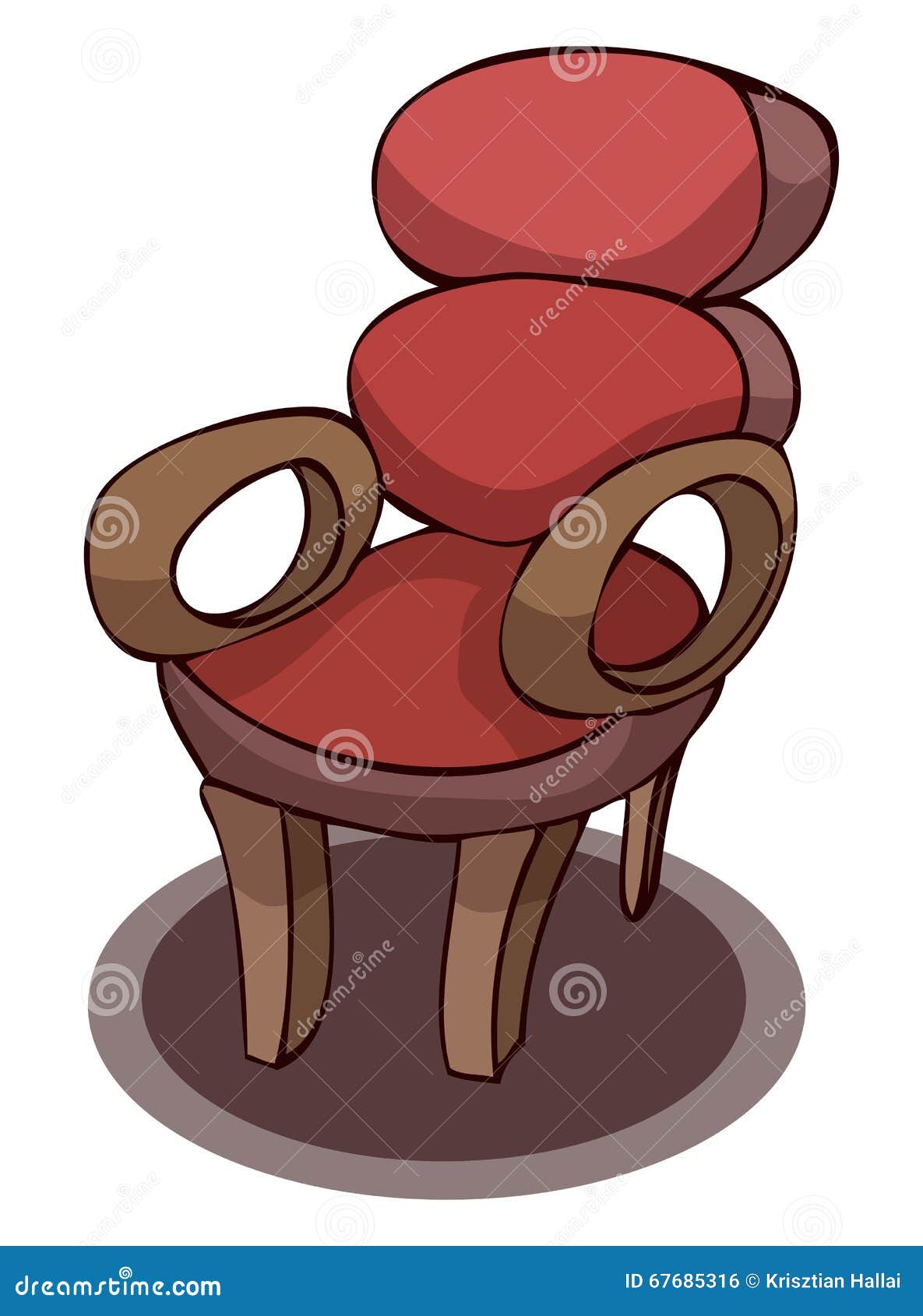 Hand Drawn Chair in Perspective View. Stock Vector - Illustration of ...