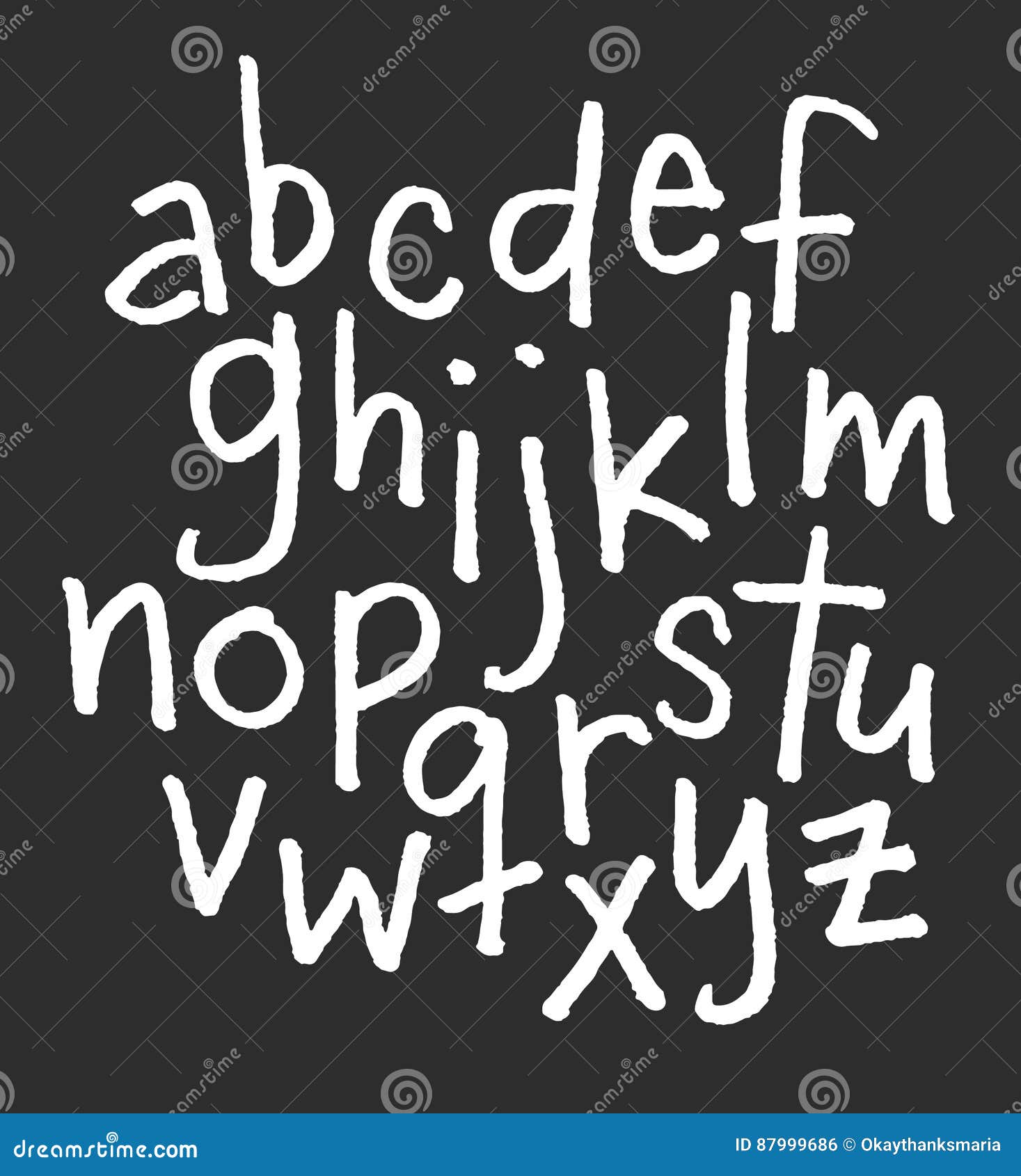 Hand Drawn Chalk Alphabet Letters Stock Vector - Illustration of drawn ...