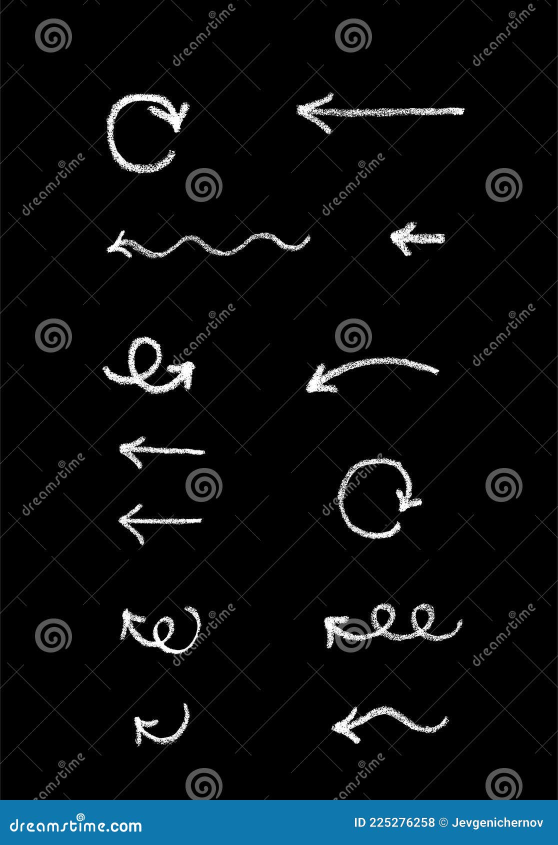 Hand Drawn Chalk Arrows stock vector. Illustration of border - 225276258