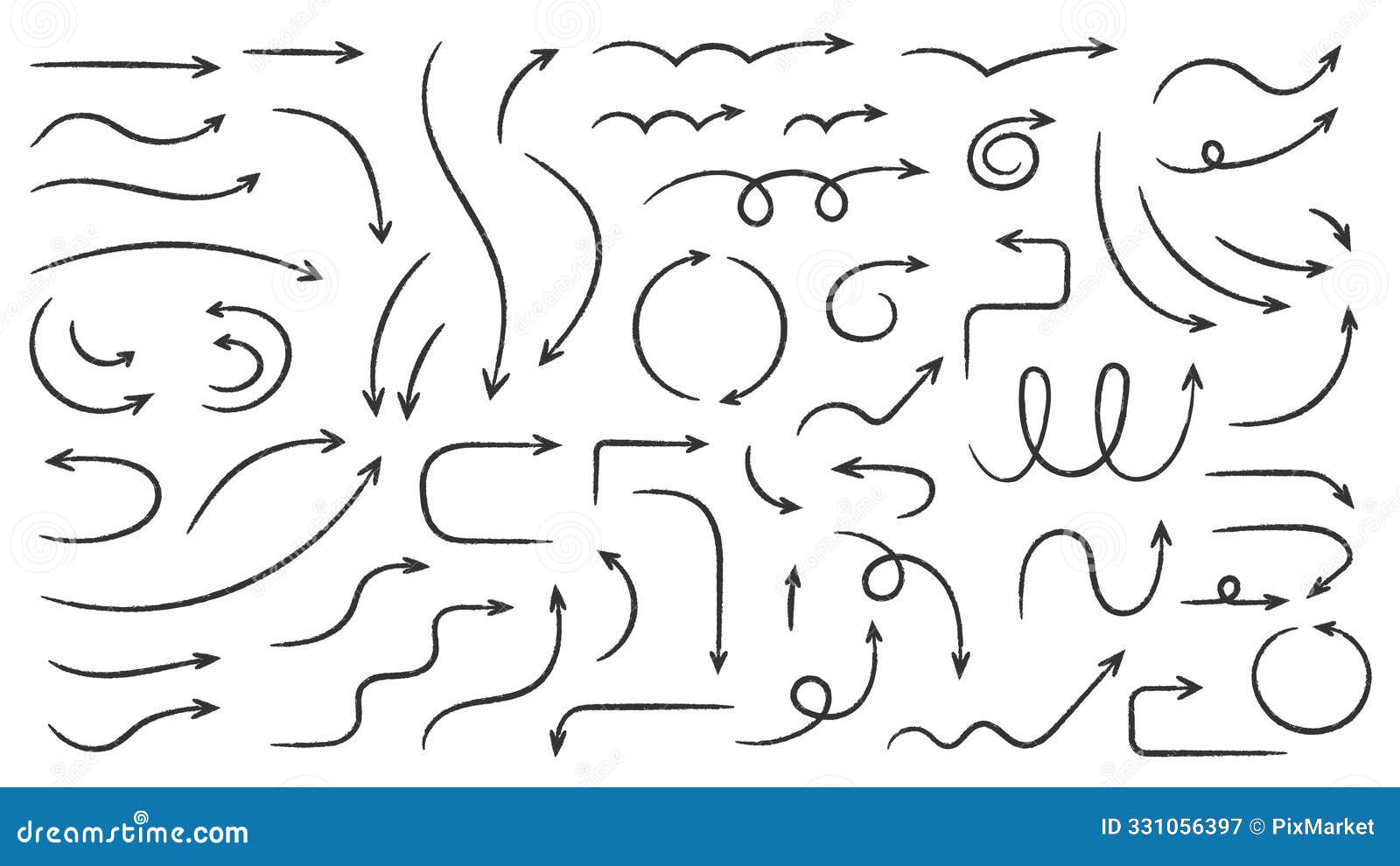 Hand Drawn Chalk Arrows stock illustration. Illustration of collection ...