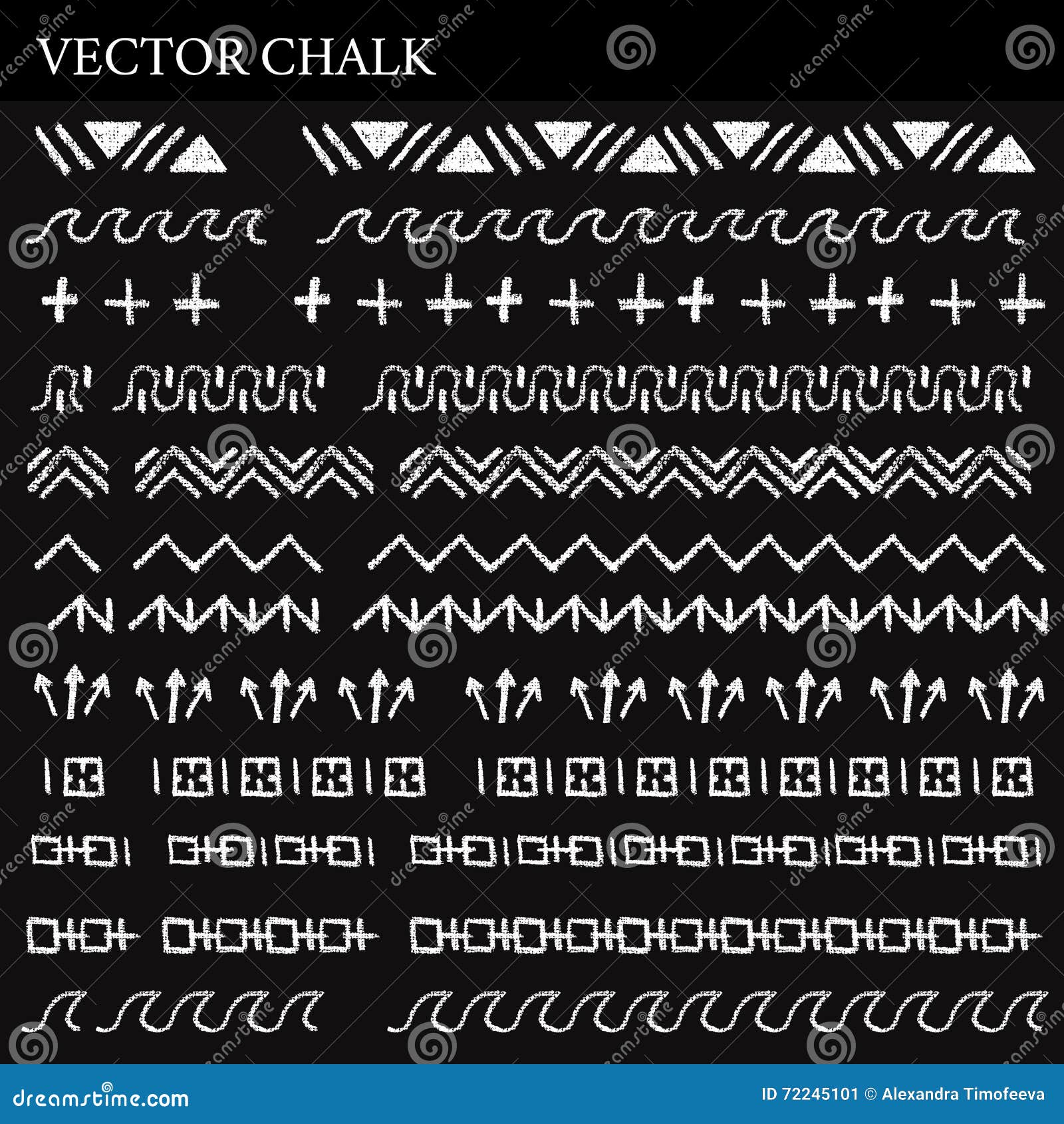 Hand Drawn Chalk Borders Set Stock Vector - Illustration of exercise ...