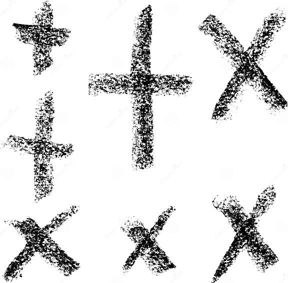 Hand Drawn Chalk Cross Set stock vector. Illustration of panel - 279983432