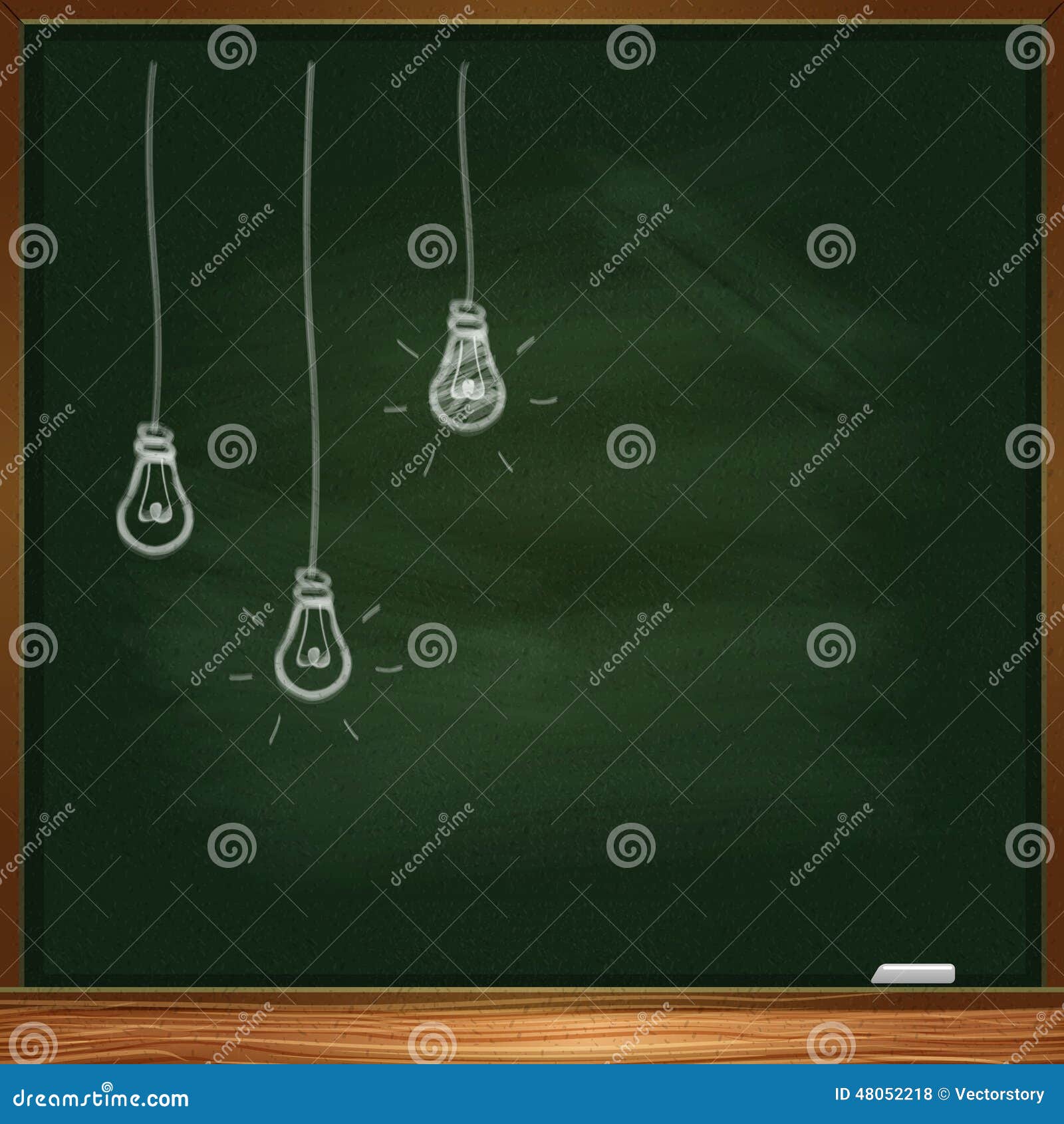 Hand-drawn Chalk Light Bulbs Stock Vector - Illustration of bulb ...