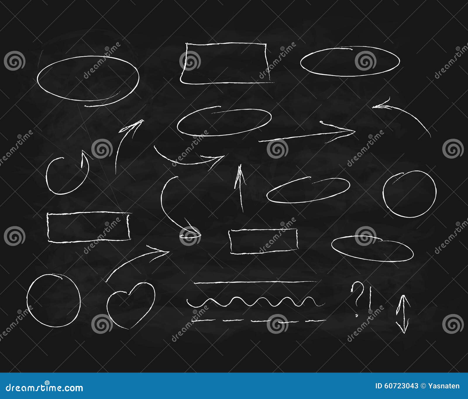 Hand-drawn Chalk Scribble Design Elements Stock Vector - Illustration ...