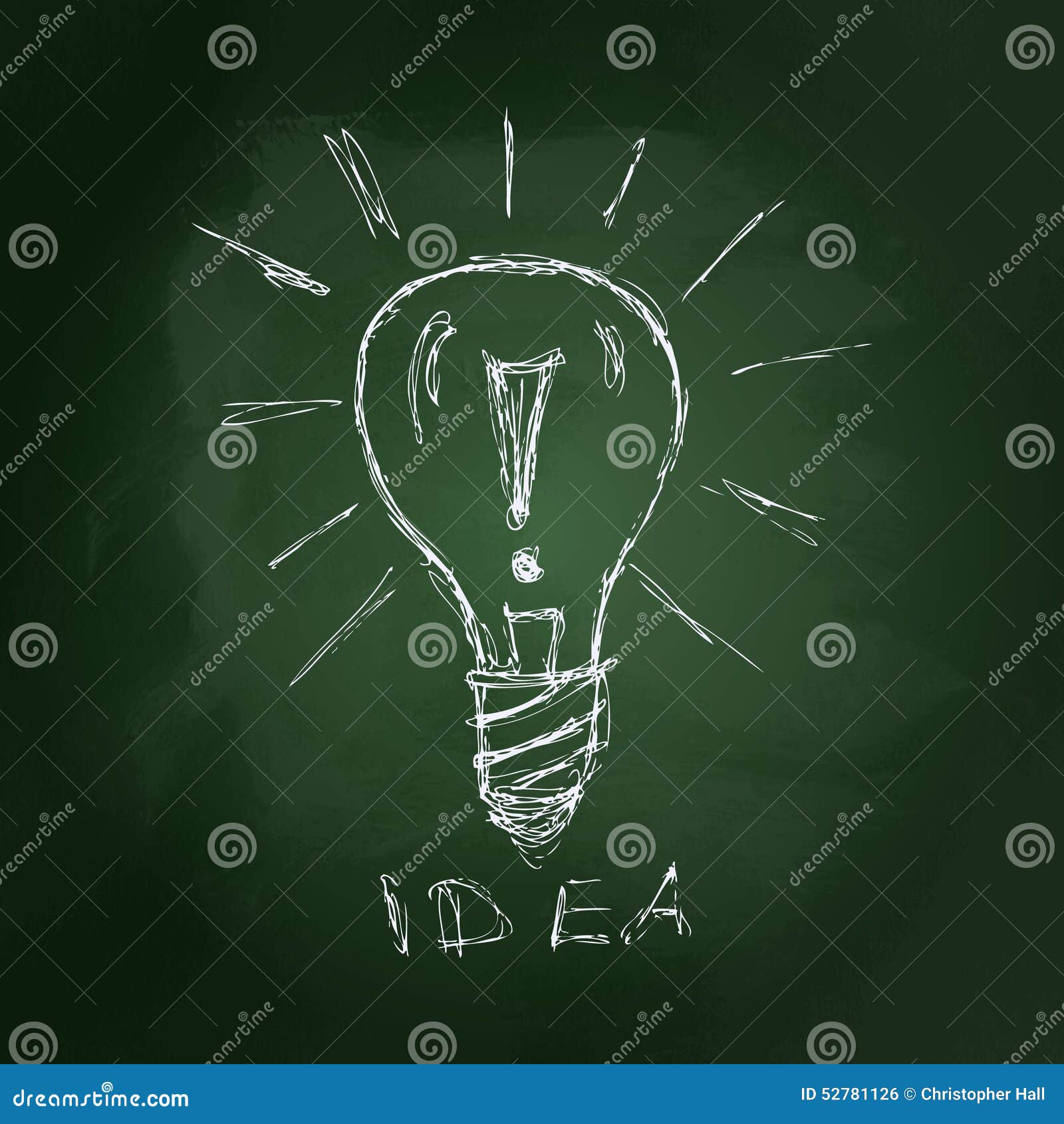 Hand Drawn Chalk Style Illustration of Light Bulb Stock Vector ...