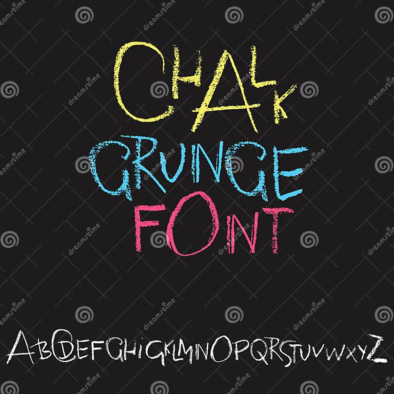Hand Drawn Chalk Textured Font Stock Illustration - Illustration of ...