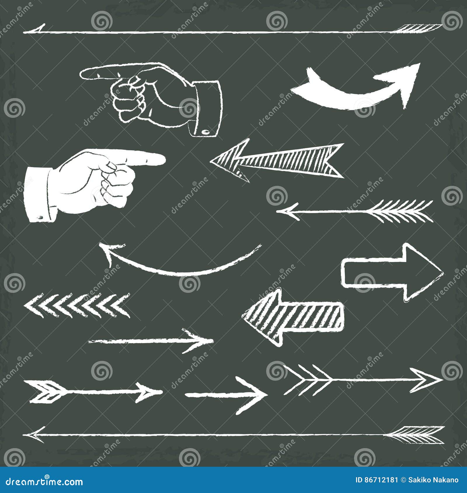 Hand Drawn Chalkboard Arrows Stock Vector - Illustration of vector ...