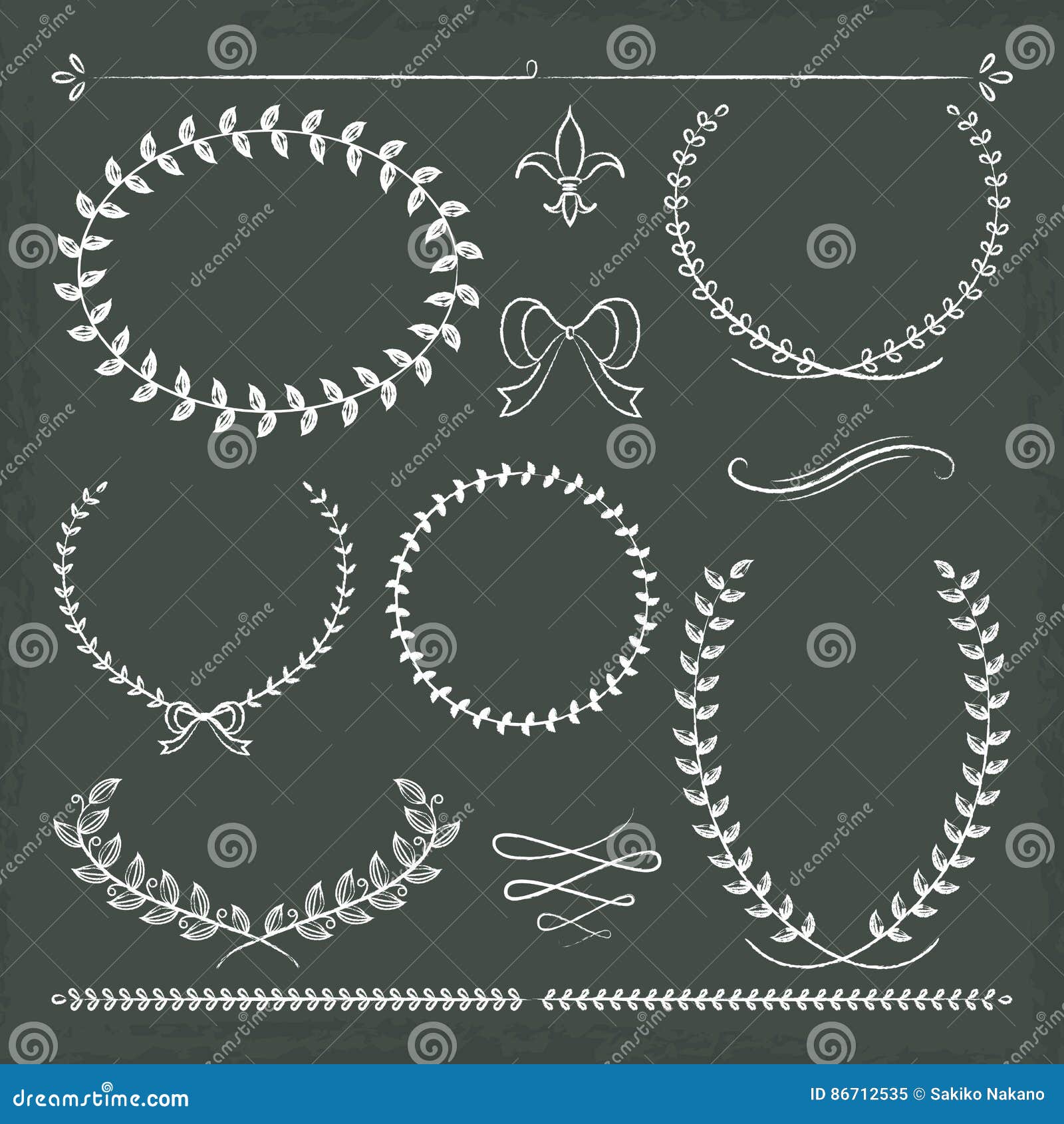 Hand Drawn Chalkboard Frames Stock Vector - Illustration of plant ...