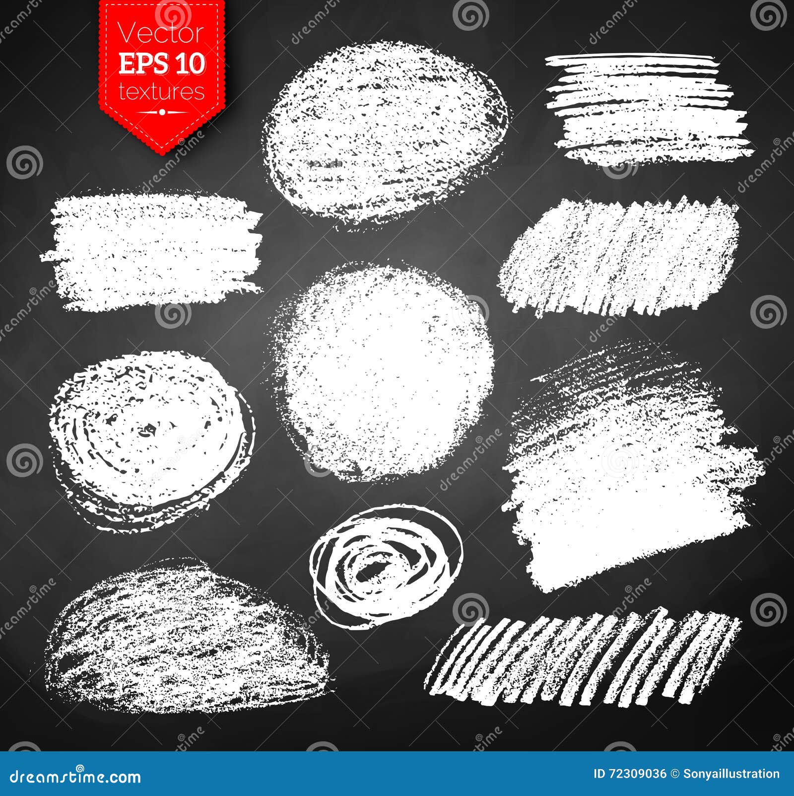Hand Drawn Chalked Textures Stock Vector - Illustration of black, rough ...