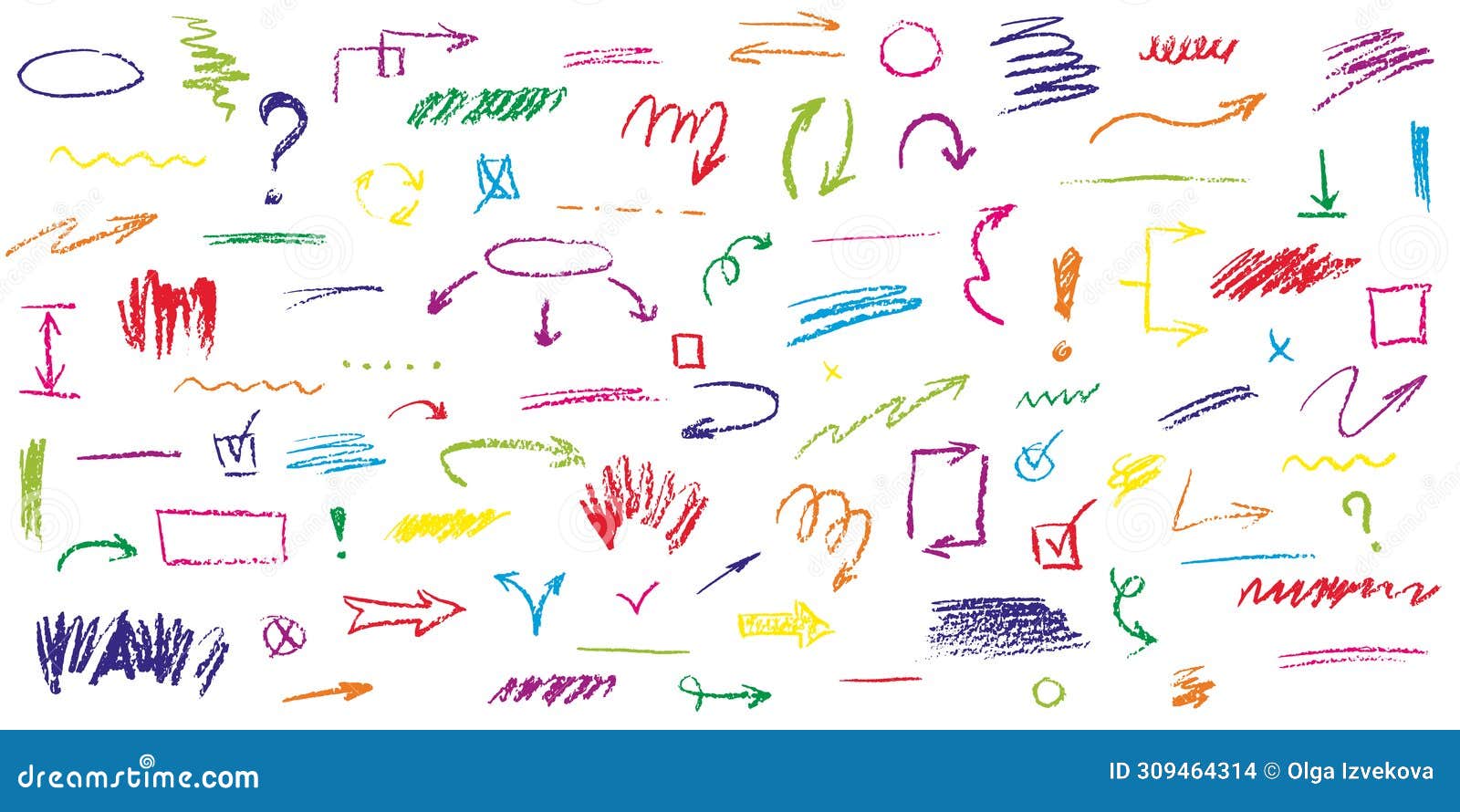 Hand Drawn Charcoal Crayon Scribbles Set Stock Vector - Illustration of ...