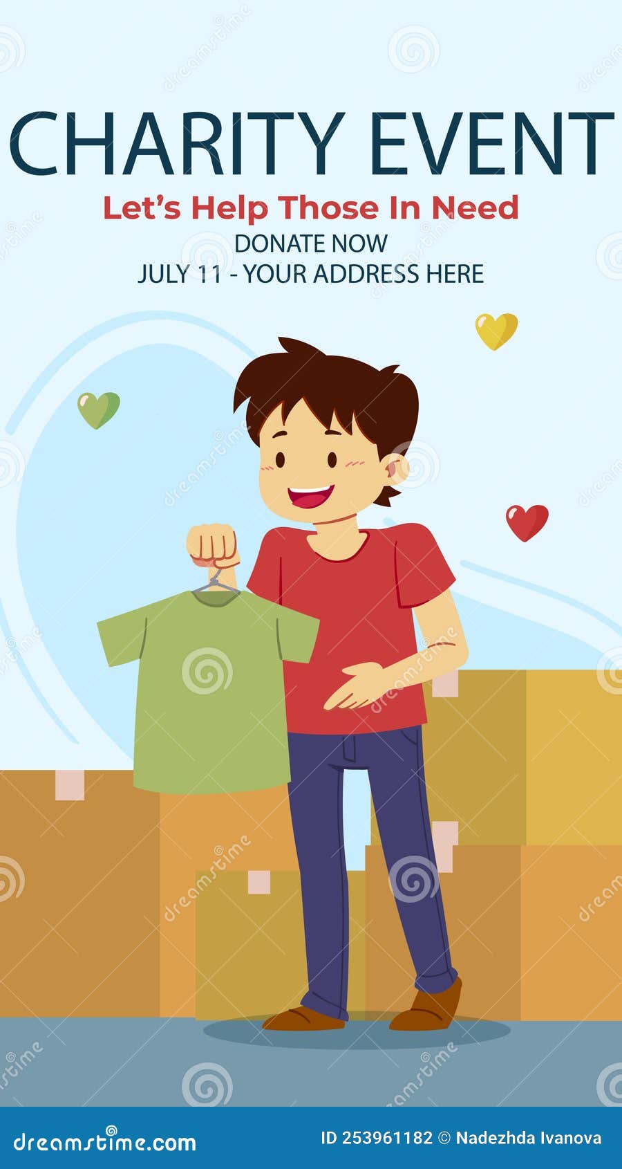 Hand Drawn Charity Event Template Design Vector Illustration Stock ...