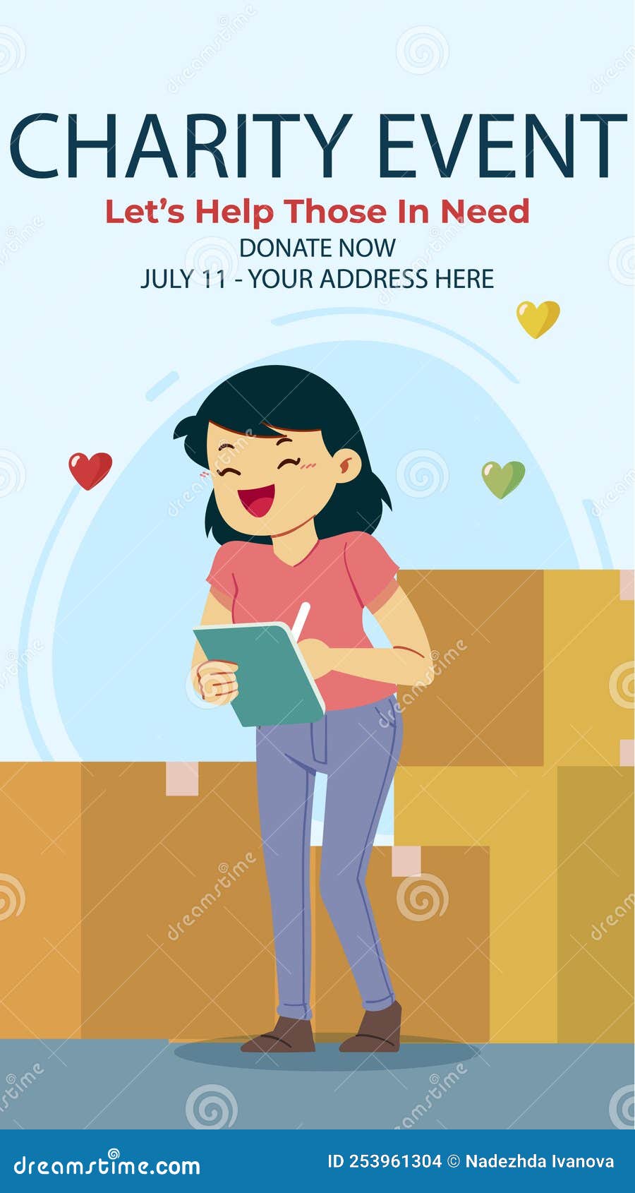 Hand Drawn Charity Event Template Design Vector Illustration Stock ...