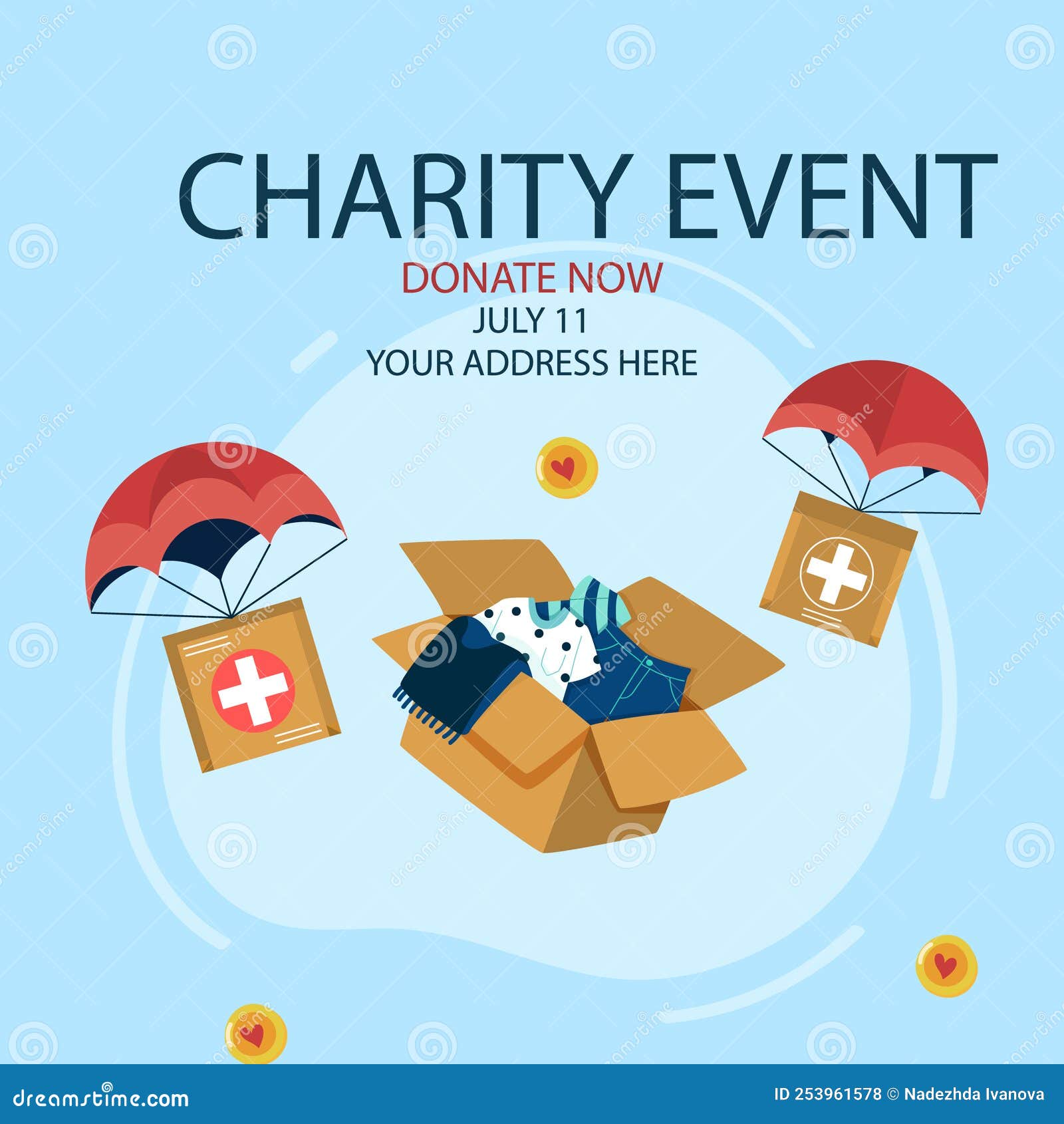 Hand Drawn Charity Event Template Design Vector Illustration Stock ...