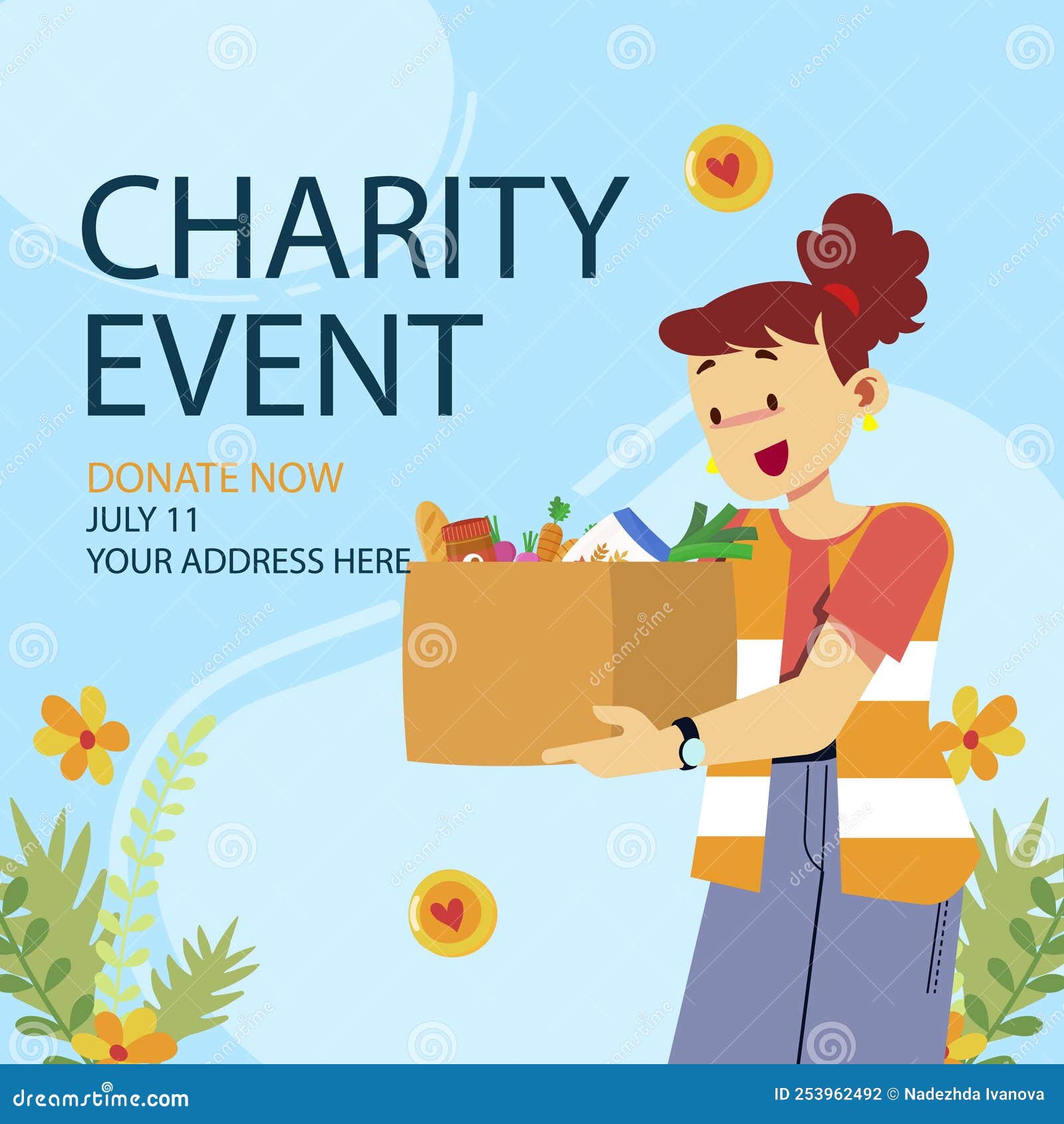 Hand Drawn Charity Event Template Design Vector Illustration Stock ...