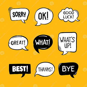 Hand Drawn Chat Bubble Vector Element. Stock Vector - Illustration of ...