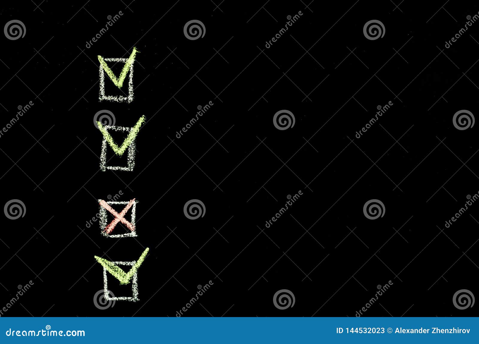 Hand Drawn Check Box on Chalkboard Stock Image - Image of chalkboard ...