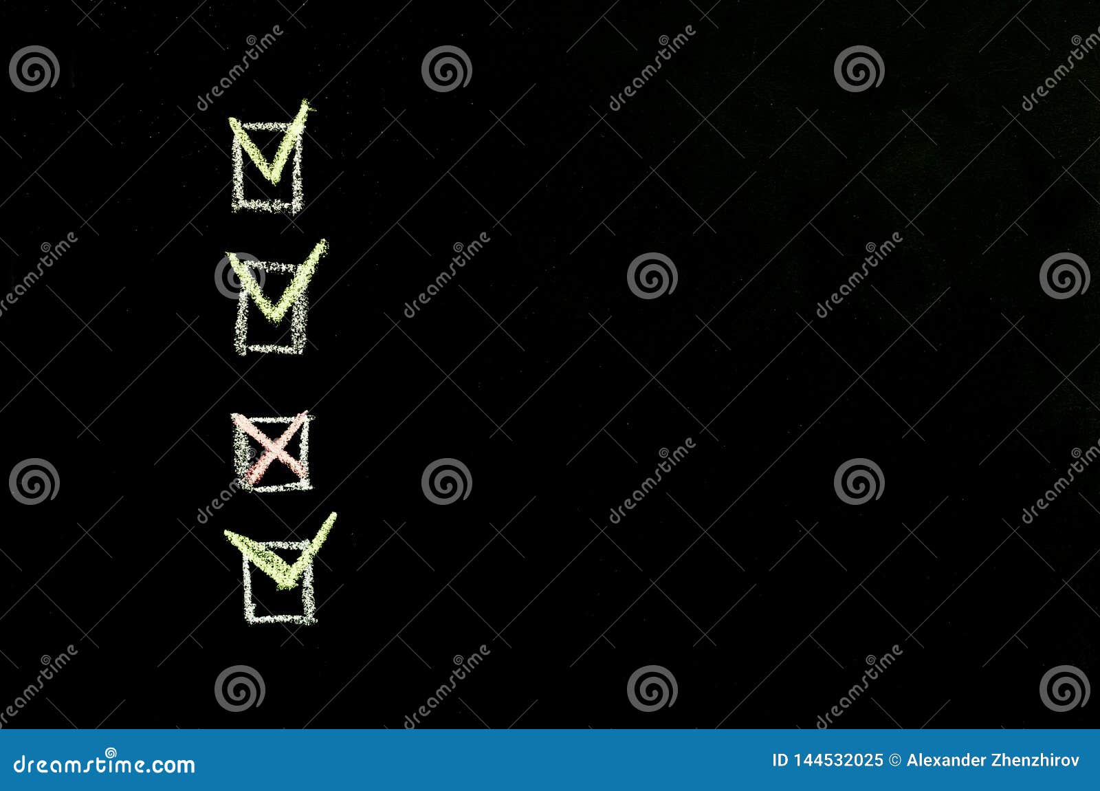 Hand Drawn Check Box on Chalkboard Stock Image - Image of hand, school ...