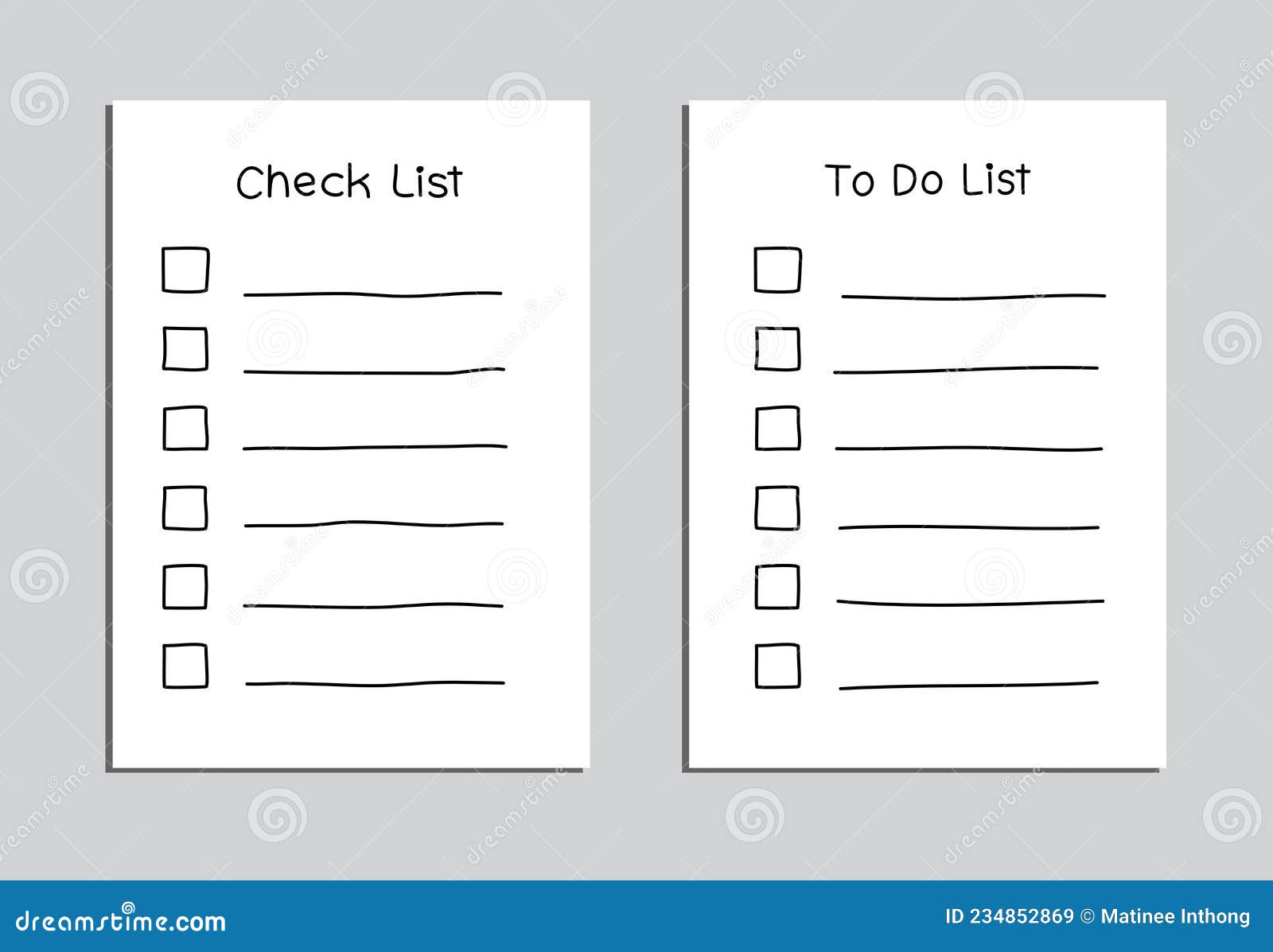 Hand Drawn Check List, To Do List, Doodle Clipboard Check Mark Stock ...
