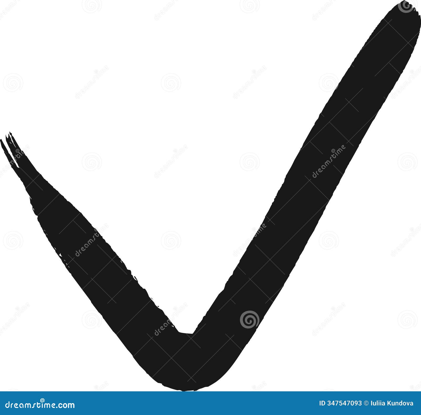 Hand Drawn Check Mark Conveying Confirmation, Agreement, or Positive ...