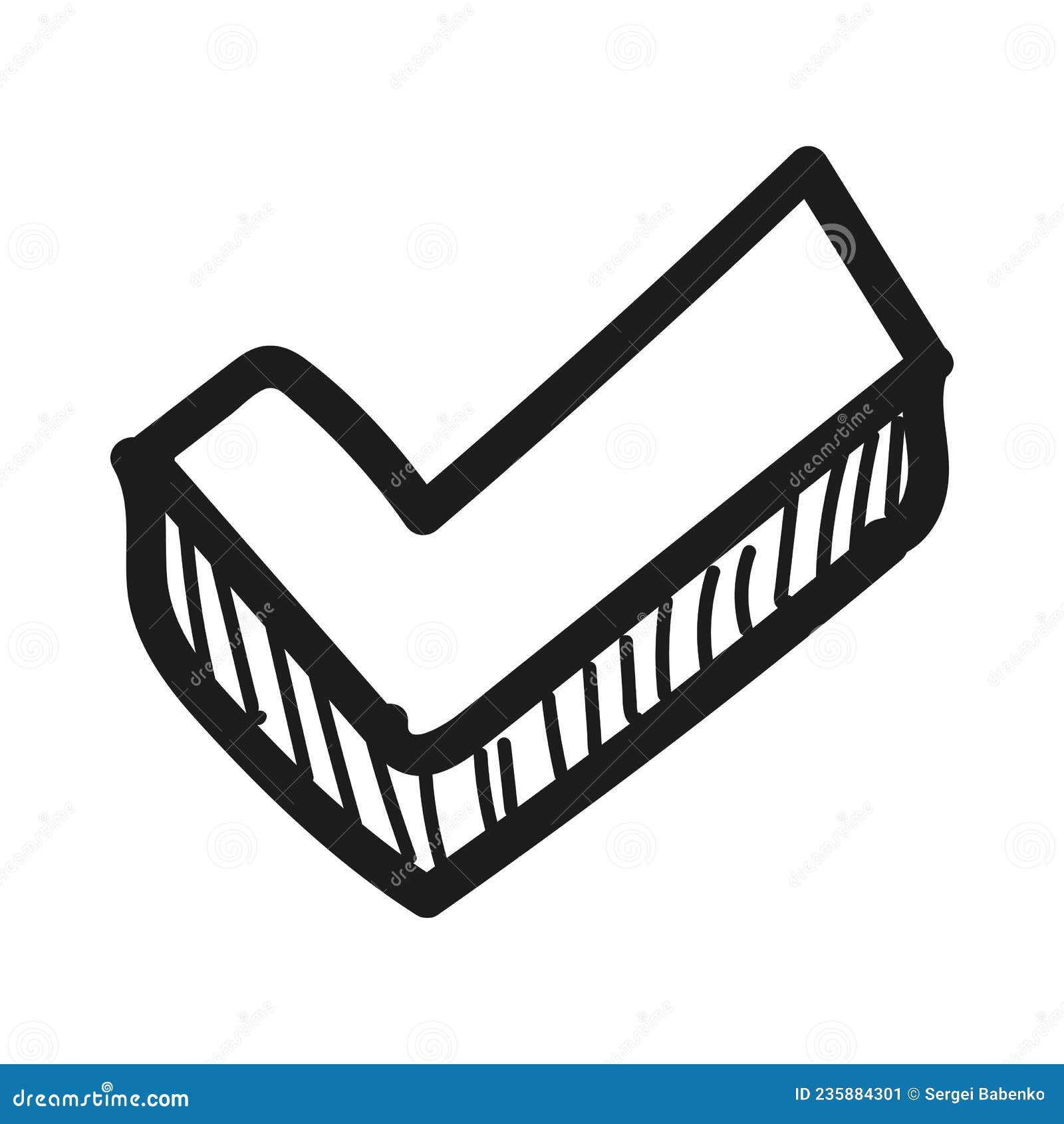 Hand Drawn Check Mark Icon in Doodle Style Isolated Stock Vector ...