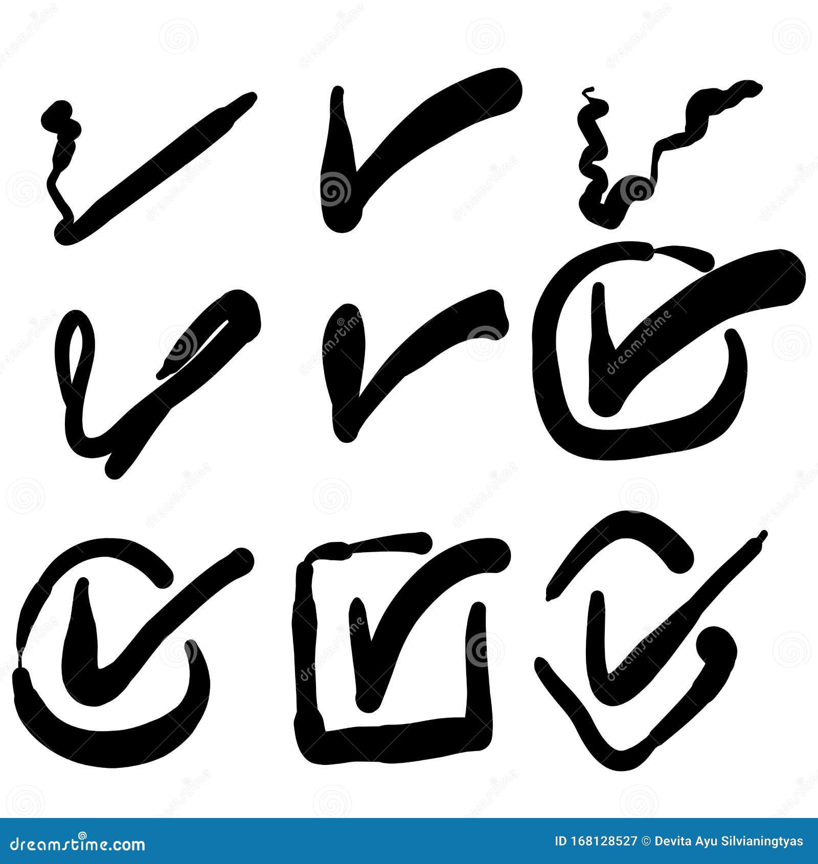 Hand Drawn Check Mark Icon Set in Cartoon Doodle Style Stock Vector ... Hand Drawn Check Mark Icon Set in Cartoon Doodle Style Stock Vector ...