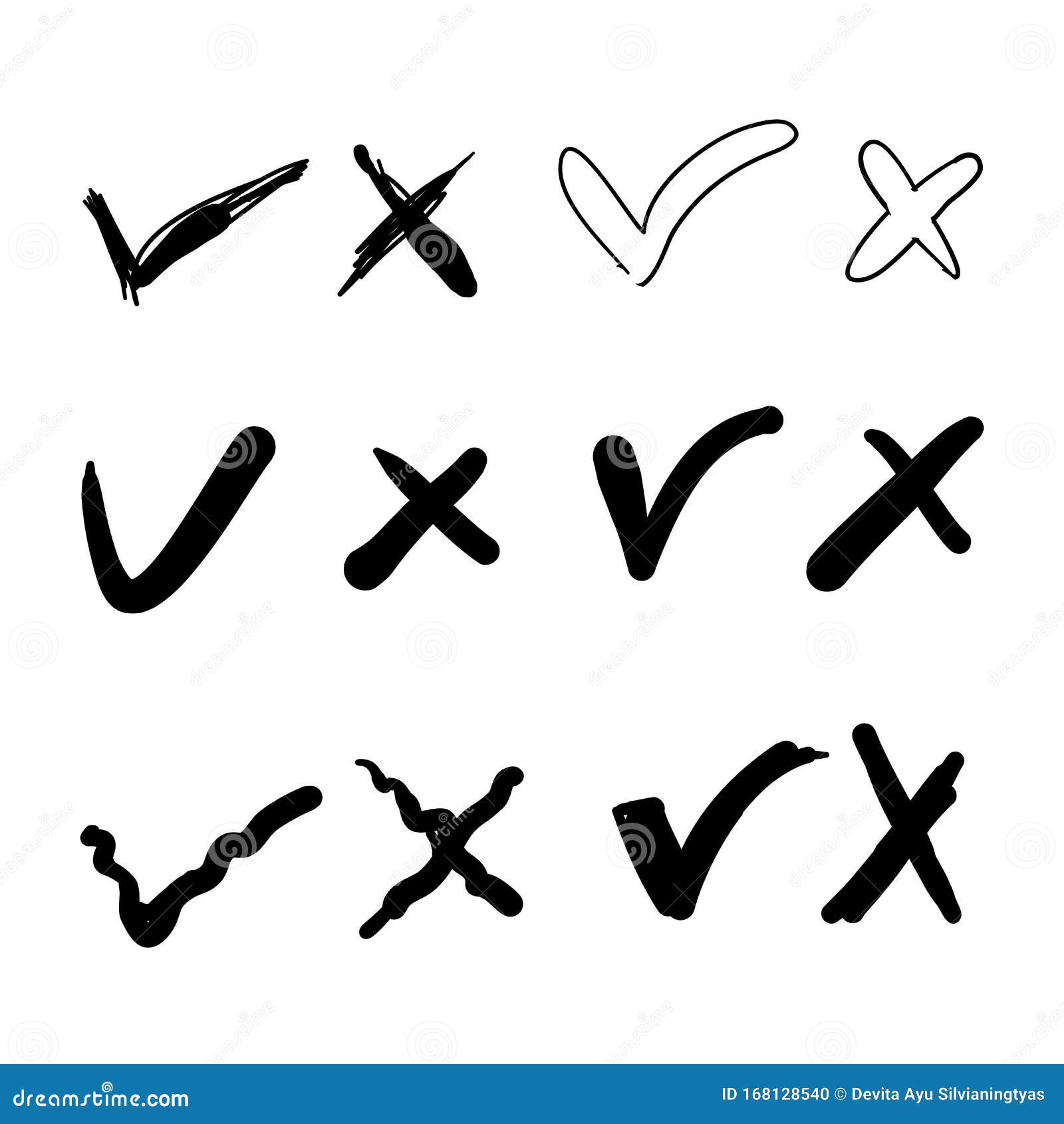 Hand Drawn Check Mark Icon Set in Cartoon Doodle Style Stock Vector ... Hand Drawn Check Mark Icon Set in Cartoon Doodle Style Stock Vector ...
