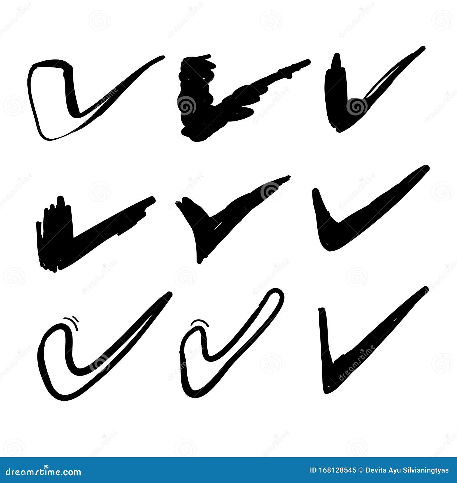 Hand Drawn Check Mark Icon Set in Cartoon Doodle Style Stock Vector ... Hand Drawn Check Mark Icon Set in Cartoon Doodle Style Stock Vector ...