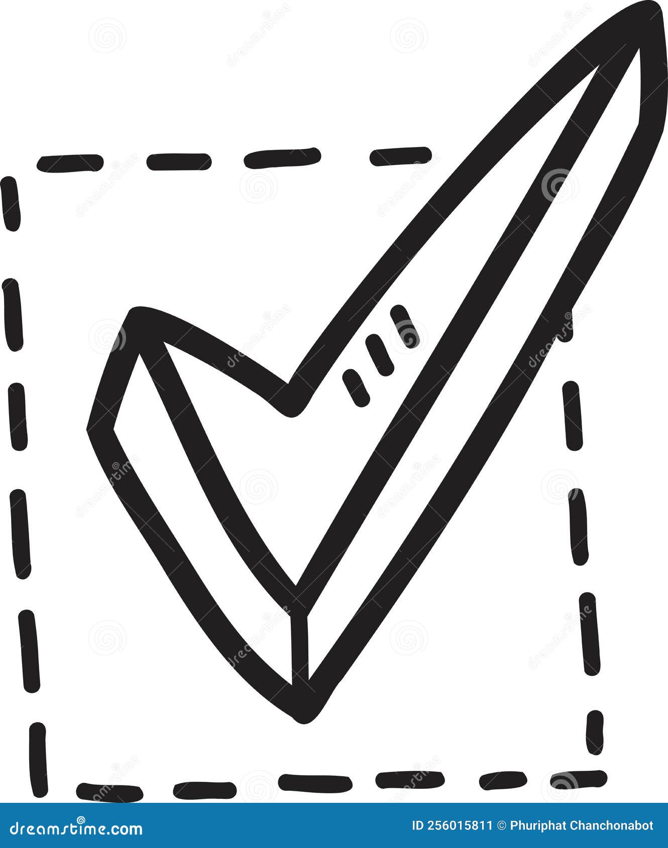 Hand Drawn Check Mark Illustration Stock Vector - Illustration of ...