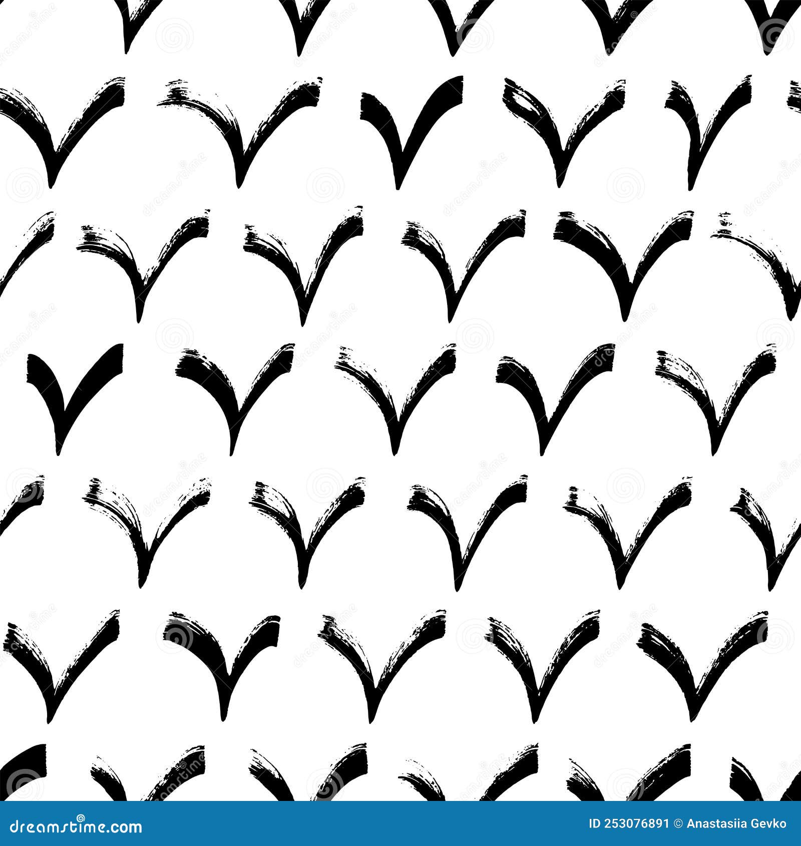 Hand Drawn Vector Check Mark Seamless Pattern. Stock Vector ...