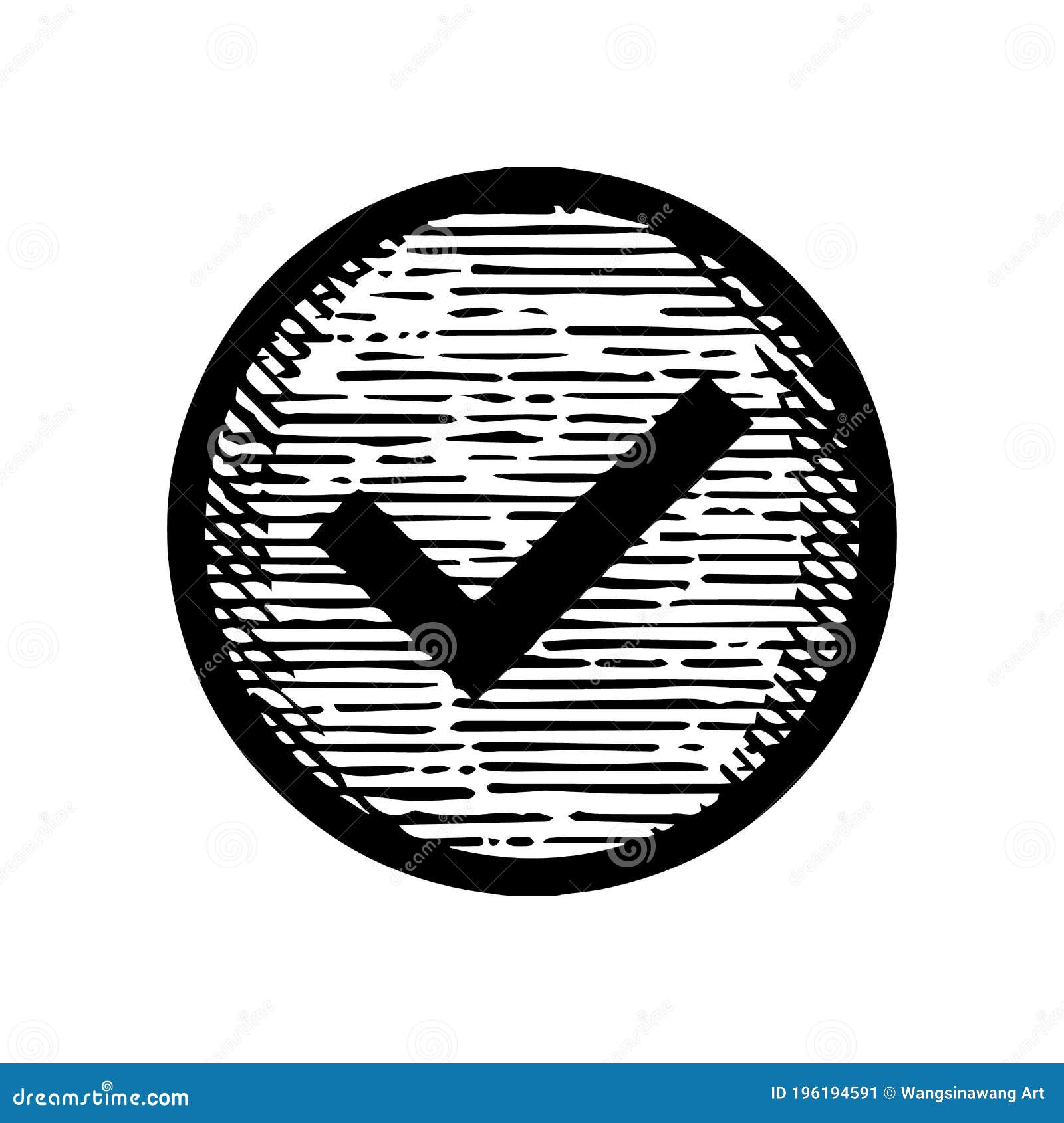 Hand Drawn Check Mark Symbol Icon Vector Illustration Stock ...