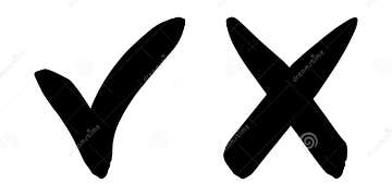 Hand Drawn Check Marks. Isolated on White Background Stock Vector ...