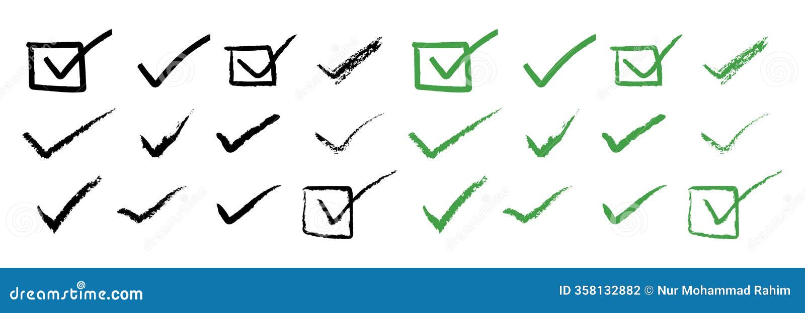 Checkmark Icons Collection. Black Vector Symbols. Simple Check Icons ...