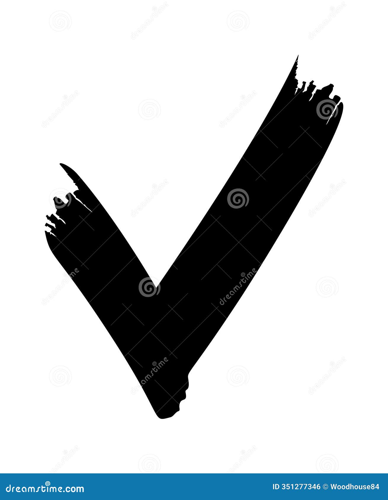 Hand-drawn Checkmark Sign Brush Stroke Stock Vector - Illustration of ...