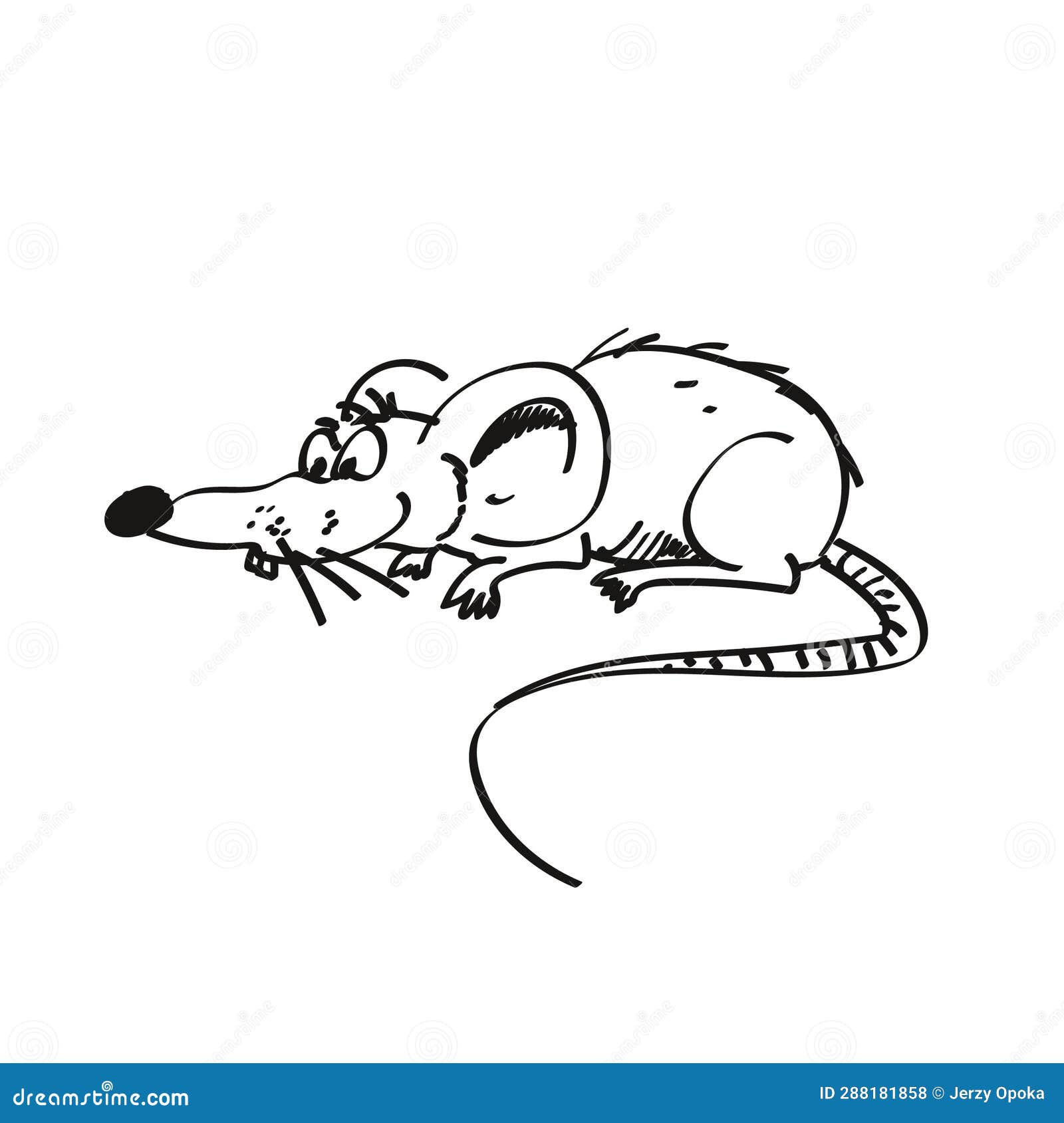 Happy rat hand drawing stock vector. Illustration of caricature - 288181858