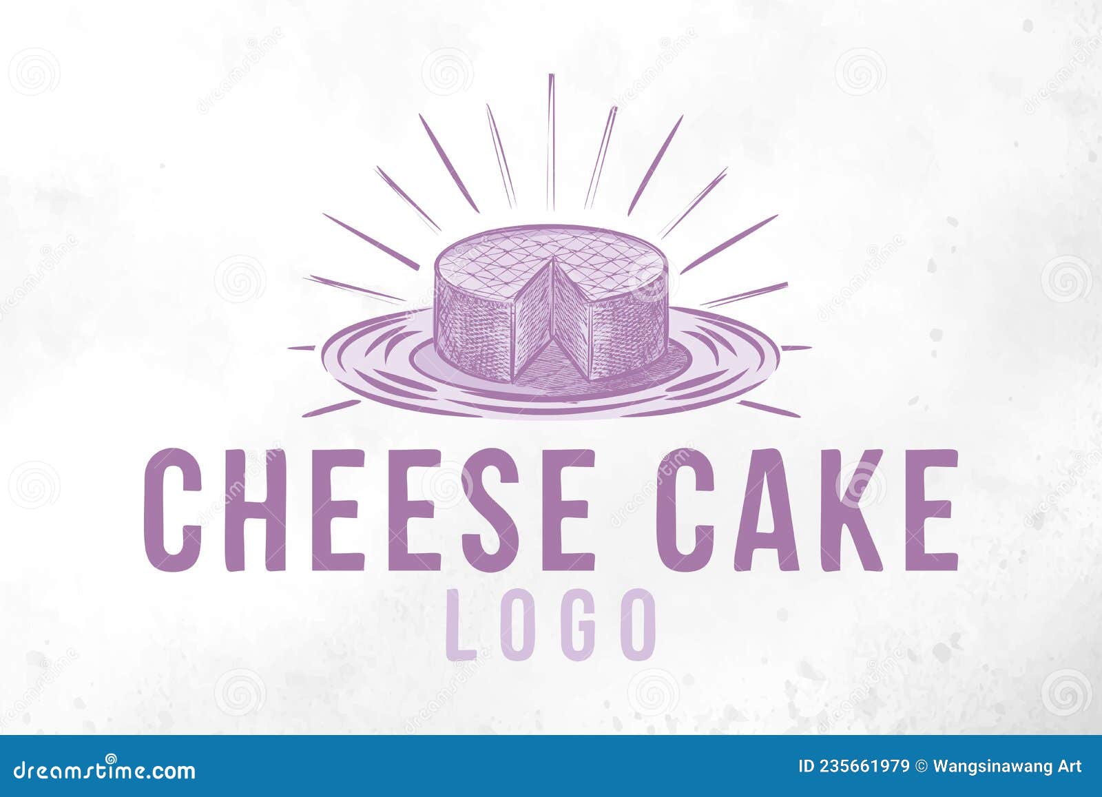 Hand Drawn Cheese Cake Logo Designs Inspiration Stock Vector ...